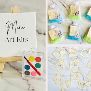 Kids Mini Art Kit With Wooden Stencil for Painting and Craft Activities ...