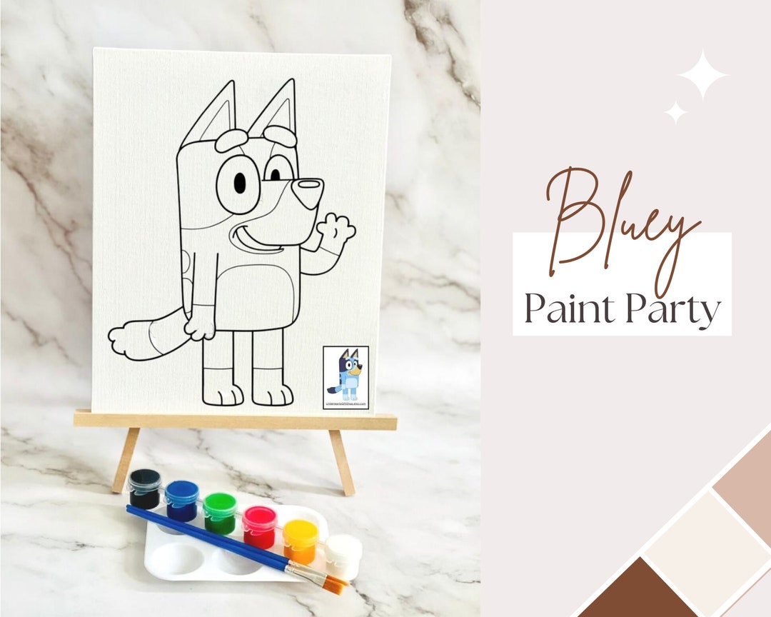 All-in-one Creative Bluey Paint Party Kit: Fun Birthday Craft Set for ...