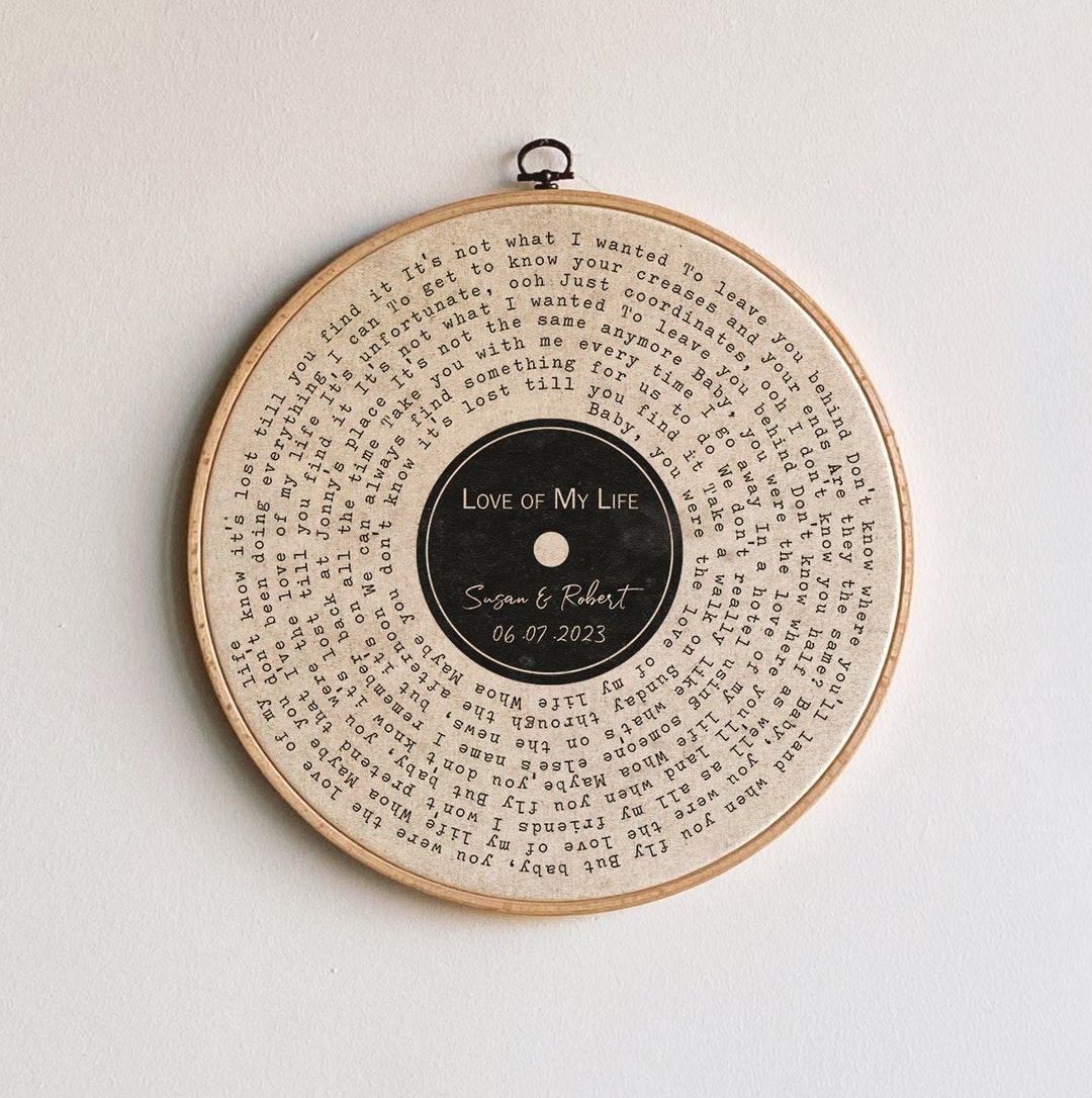Our Song Vinyl Record Song Lyrics for Him, Cotton Anniversary Print ...