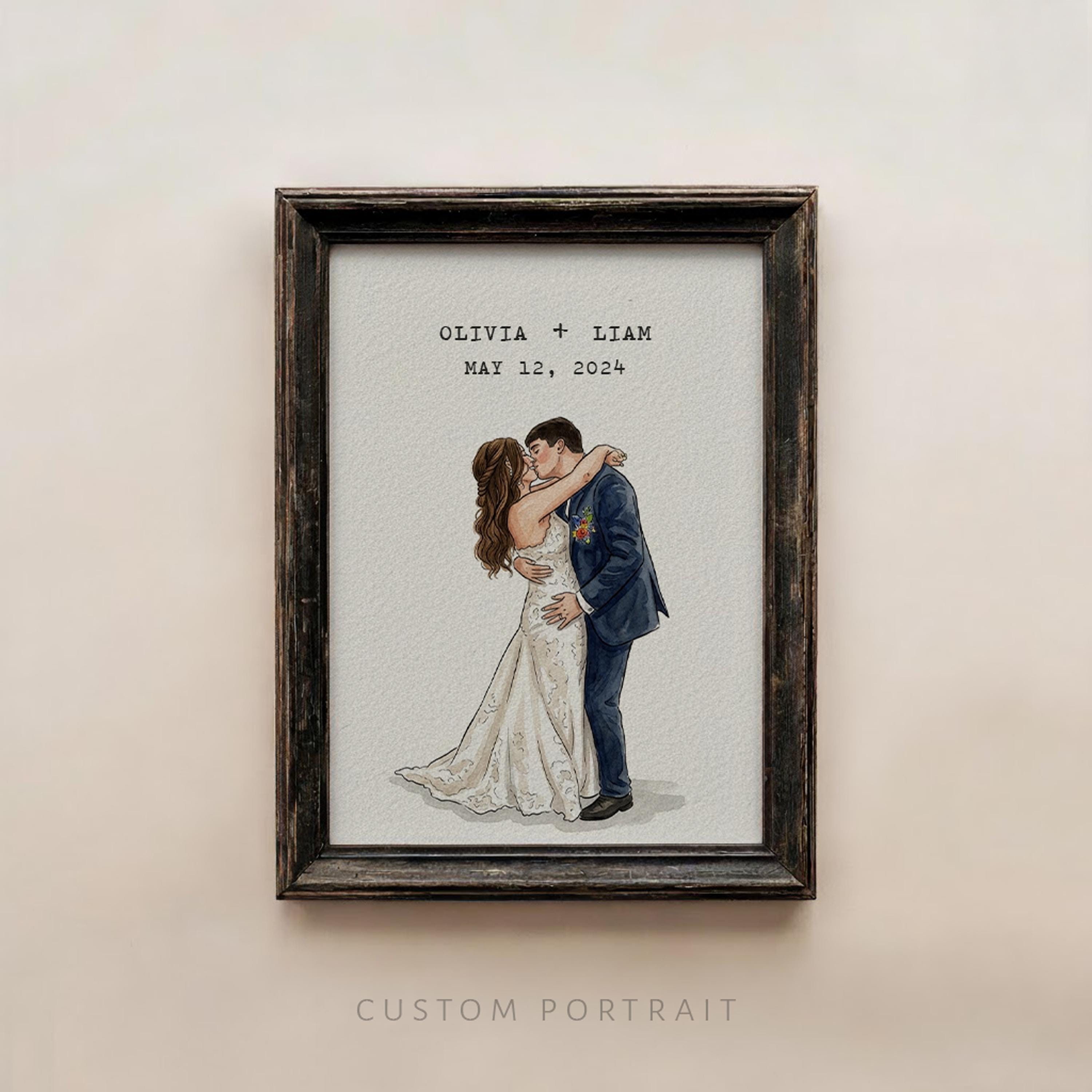 Custom Wedding Portrait From Photo, Personalized Watercolor Couple Portrait, Wedding Gift, Digital Bridal Portrait Illustration Custom Wedding Portrait From Photo, Personalized Watercolor Couple Portrait, Wedding Gift, Digital Bridal Portrait Illustration
