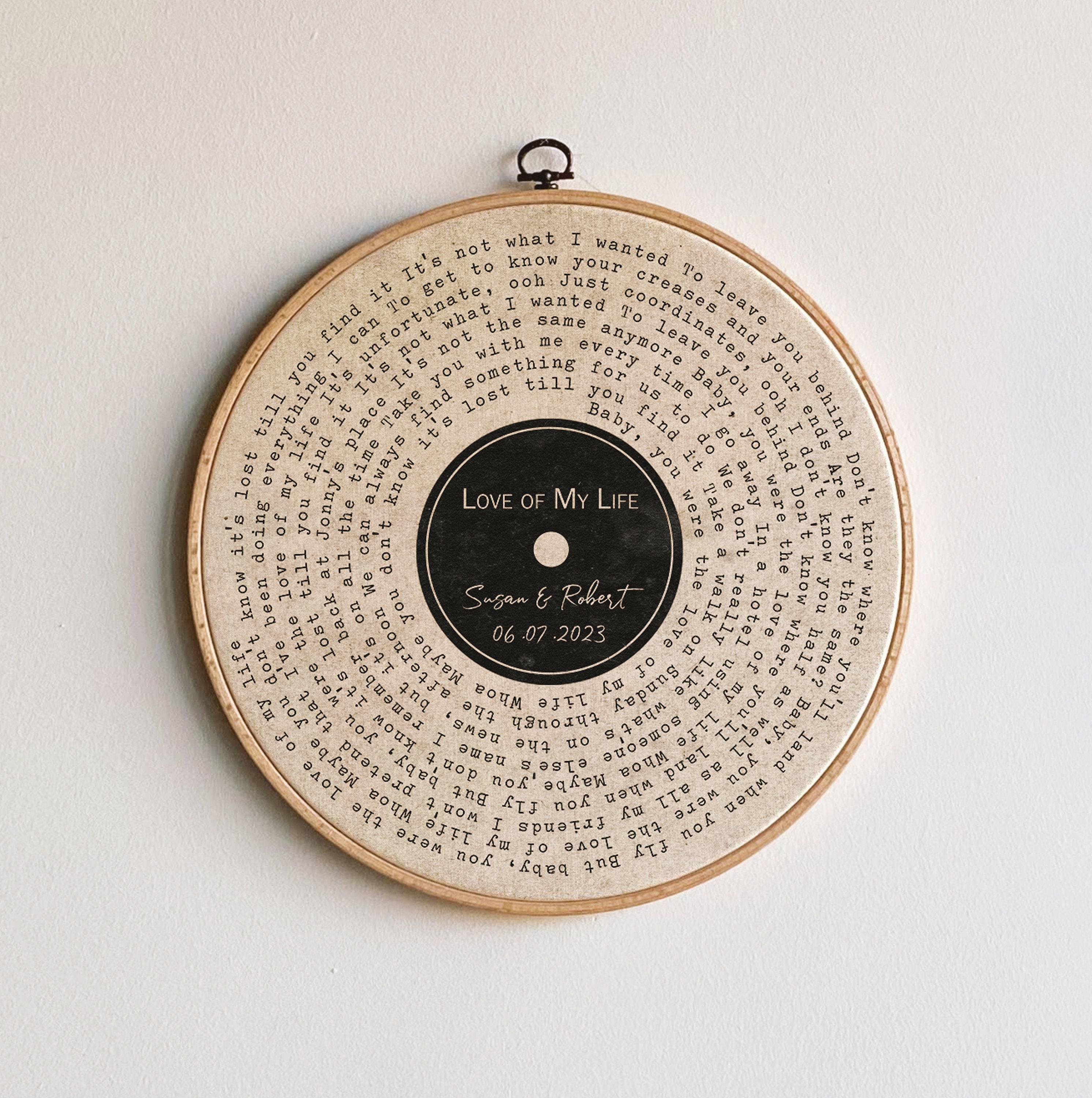 Personalized Wedding Song Lyrics Vinyl Record Art, Cotton Anniversary Gift