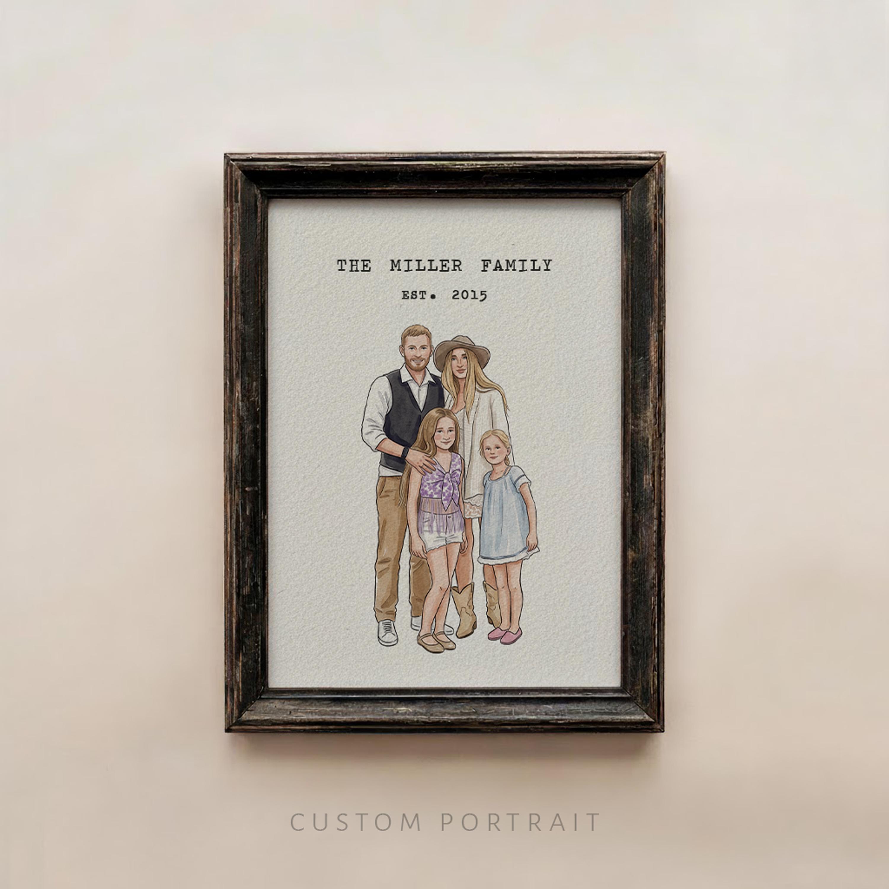 Custom Family Watercolor Portrait From Photo, Personalized Family Illustration, Digital Portrait Gift, Custom Wall Art Custom Family Watercolor Portrait From Photo, Personalized Family Illustration, Digital Portrait Gift, Custom Wall Art