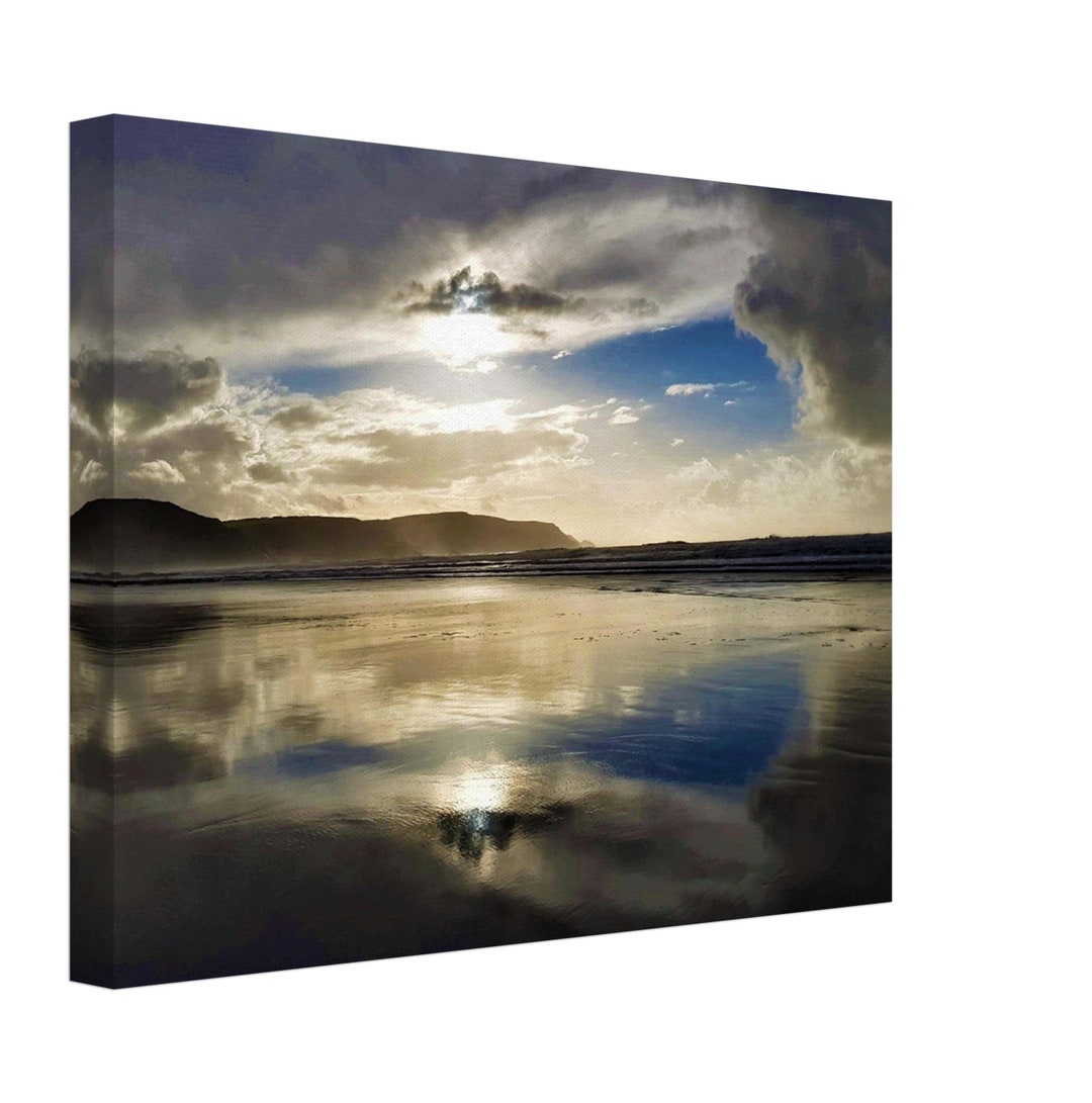 Cornish Beach Canvas Art, Harlyn Bay, Cornwall. Seascape, Sunset ...