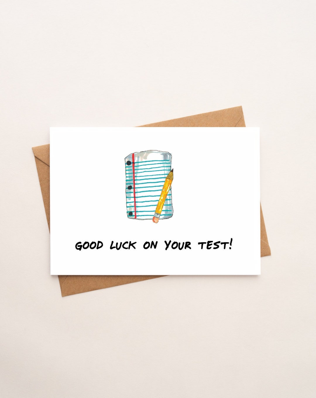 Good Luck on Your Test Card, Funny Greeting Card, Funny Card, Cute Good ...
