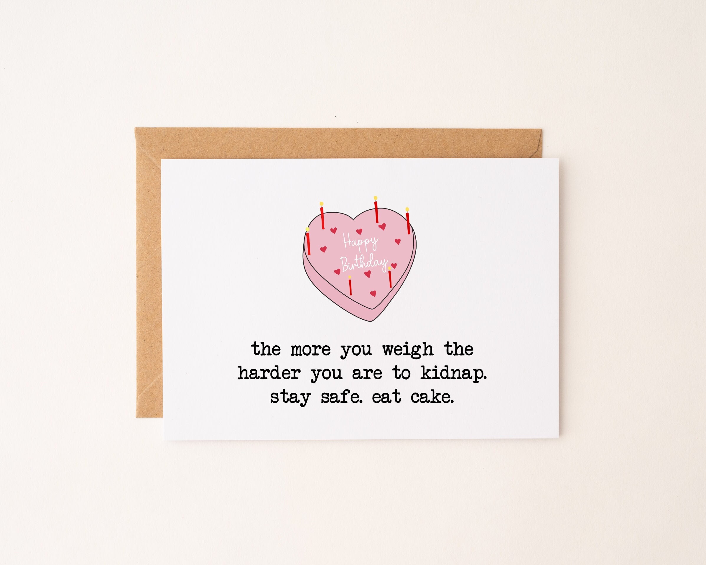 Stay Safe Eat Cake Birthday Card, Happy Birthday Card, Sarcastic Cards ...