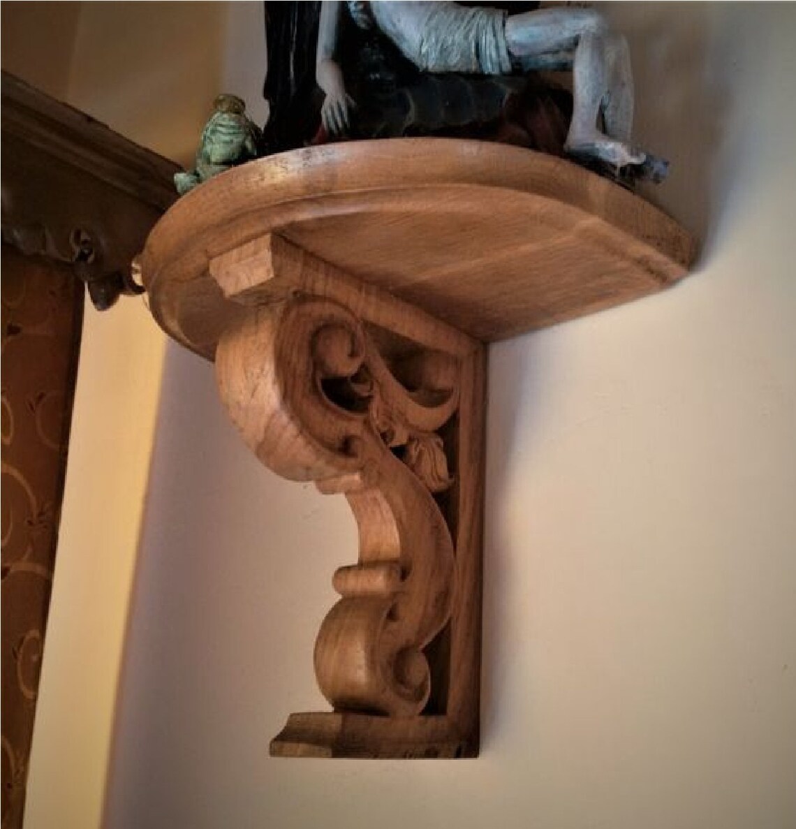 Hand-carved Wood Corbel Carving Large Classic Open Handcrafted Lovers ...