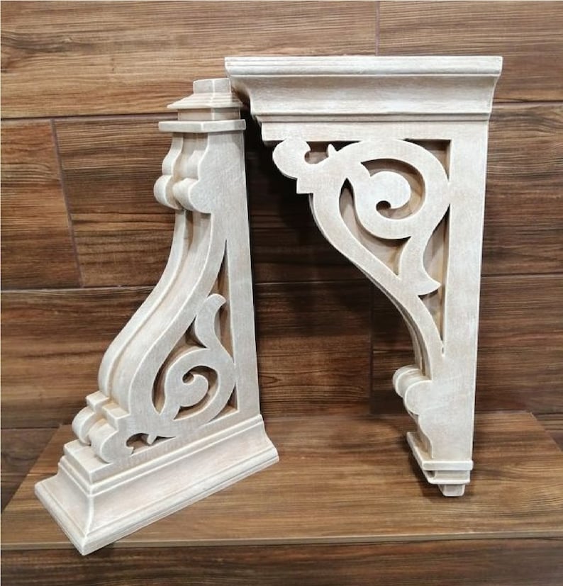 Handmade Wooden One Corbel Bracket – Rustic Farmhouse Shelf Support ...