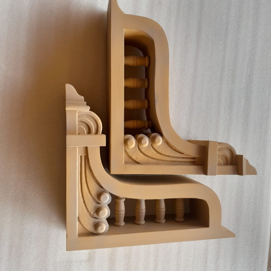 Hand-carved Wood Corbel Carving Large Classic Open Handcrafted Lovers ...