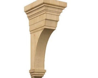 Hand-carved Wood One Corbel Carving Large Classic Open Handcrafted Lovers Solid Mission Wood ...
