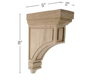 Hand-carved Wood One Corbel Carving Large Classic Open Handcrafted Lovers Solid Mission Wood ...