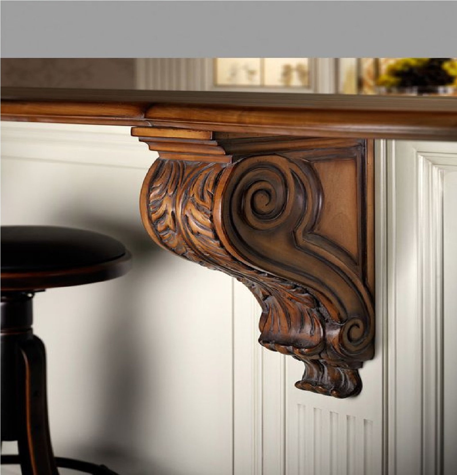 Hand-carved Wood Corbel Carving Large Classic Open Handcrafted - Etsy