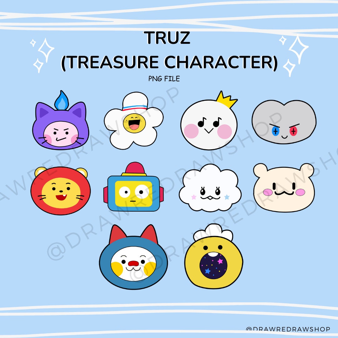 TREASURE TRUZ Cara de personaje png, archivo digital, descarga instantánea - Etsy México