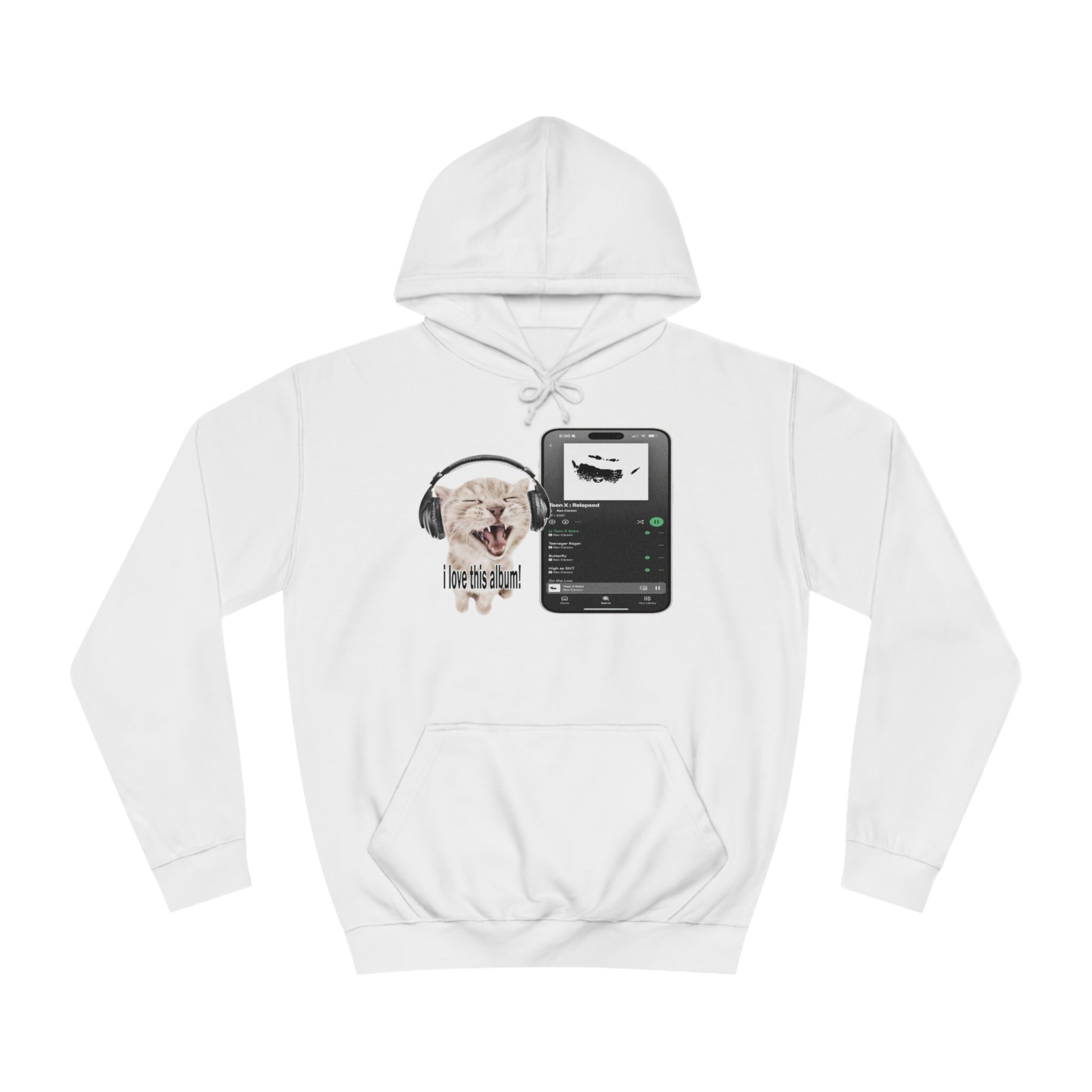 Cat Listening to Ken Carson Teen X Relapsed Hoodie - Etsy