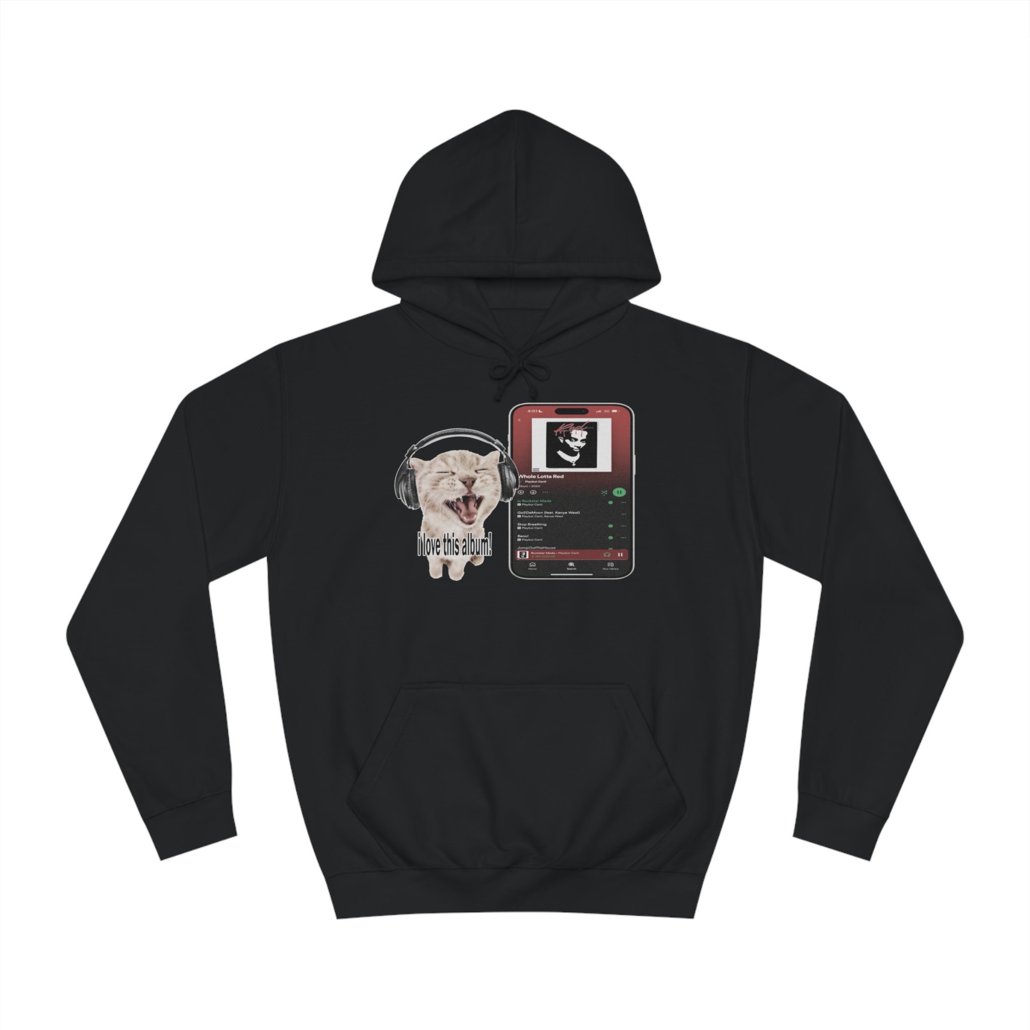 Cat Listening to Playboi Carti WLR Hoodie - Etsy
