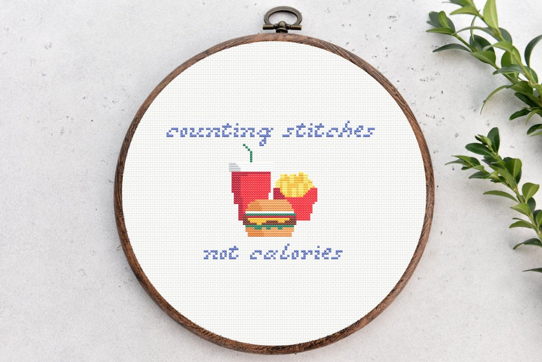 Burger and Fries Fast Food Cross Stitch Pattern - 'counting Stitches ...