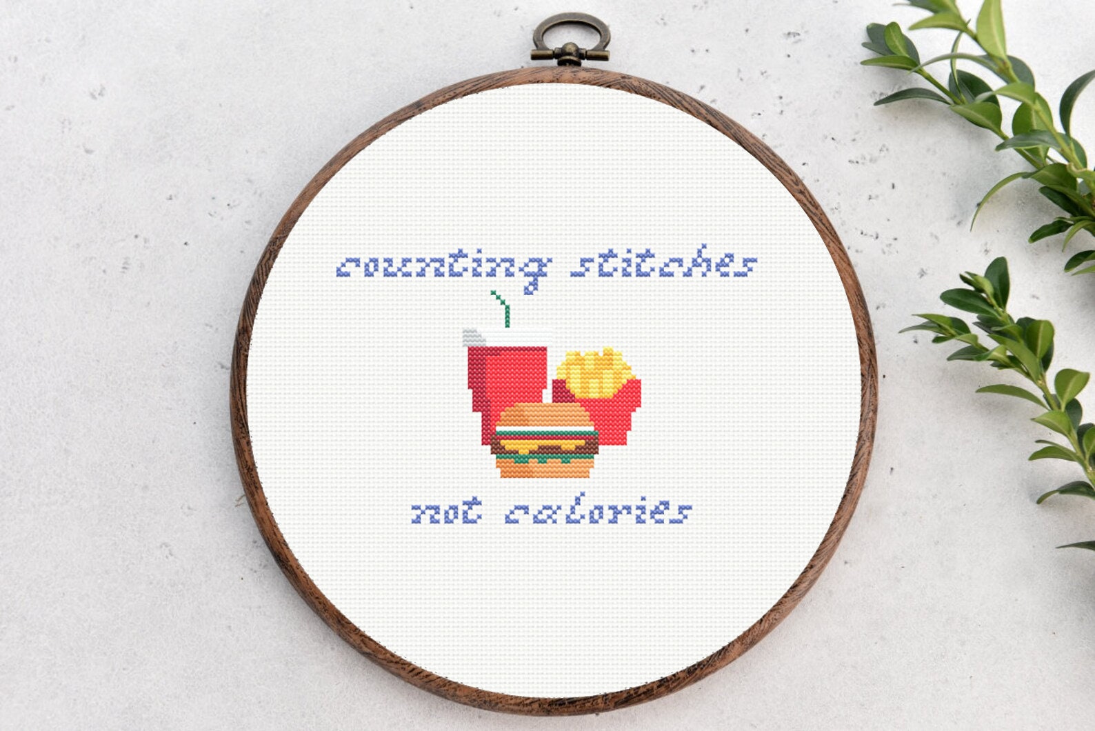 Burger and Fries Fast Food Cross Stitch Pattern - Etsy