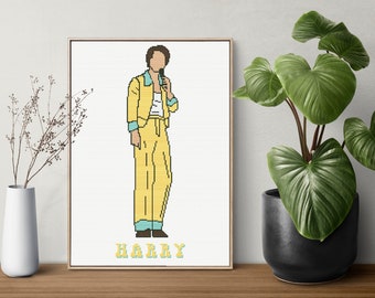 Harry Styles Cross Stitch Pattern Retro Font Vibrant - Etsy