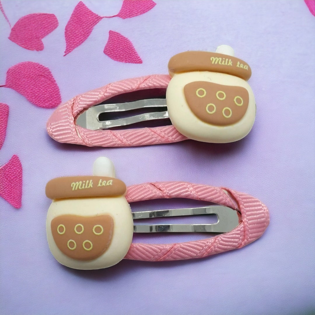 Cute Chocolate Milk Boba Tea, Boba Tea Hair Clips, Gifts for Girls ...