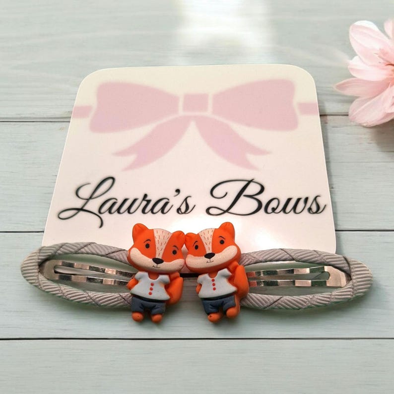 Pair of Fox Hair Clips for Girls, Cute Animal Hair Acessories for Women ...