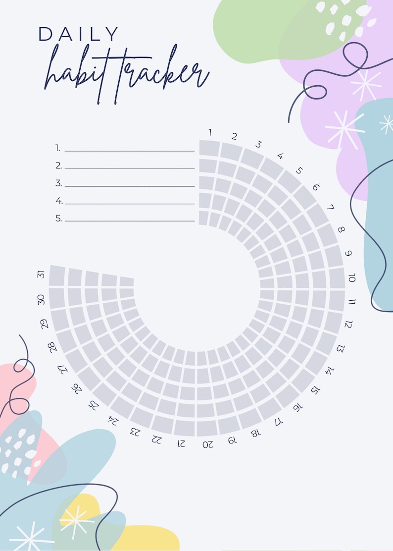 Daily Habit Tracker - Digital Download - Etsy