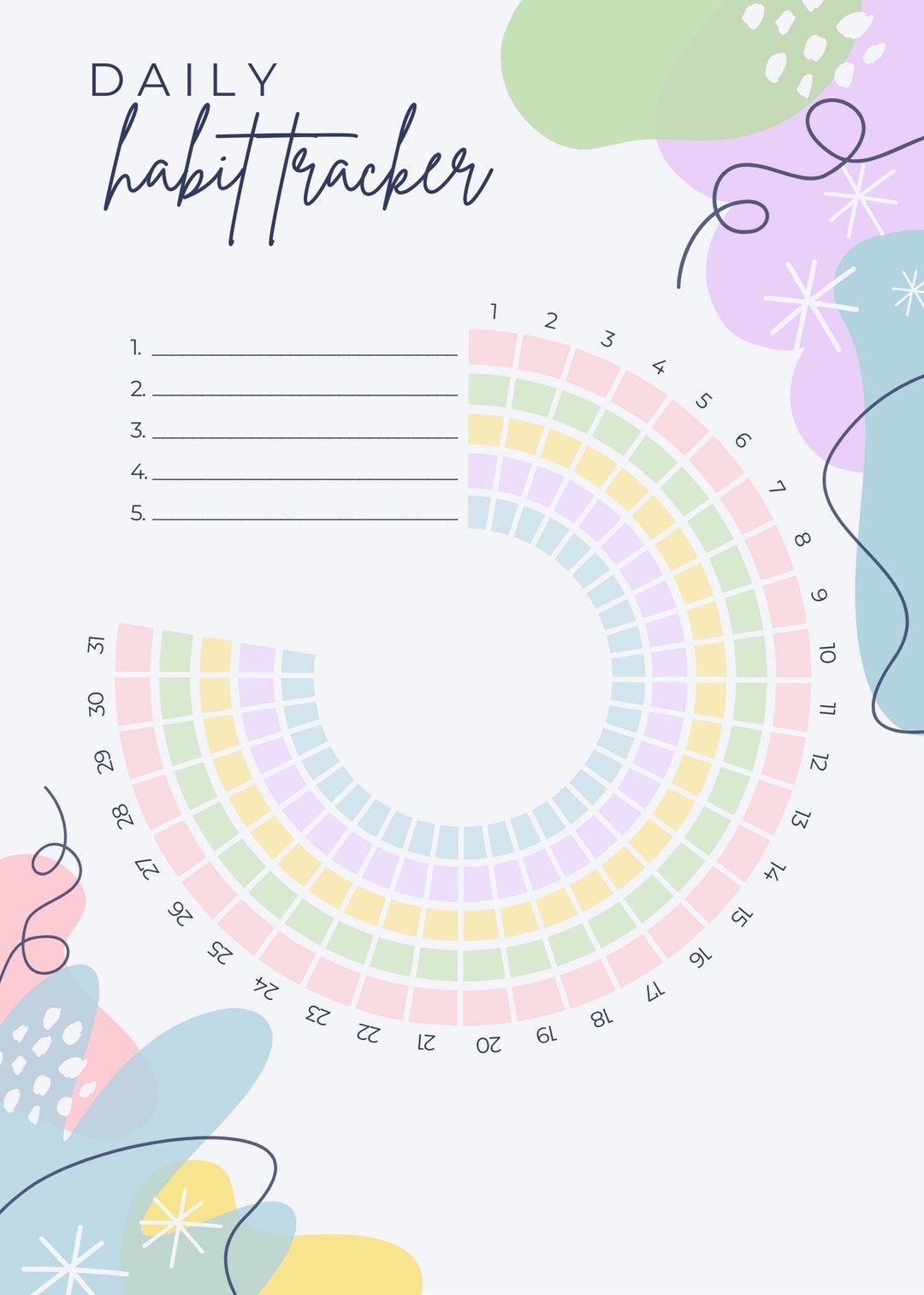 Daily Habit Tracker - Digital Download - Etsy