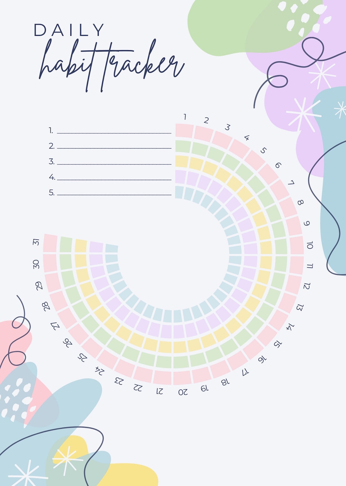 Daily Habit Tracker - Digital Download - Etsy