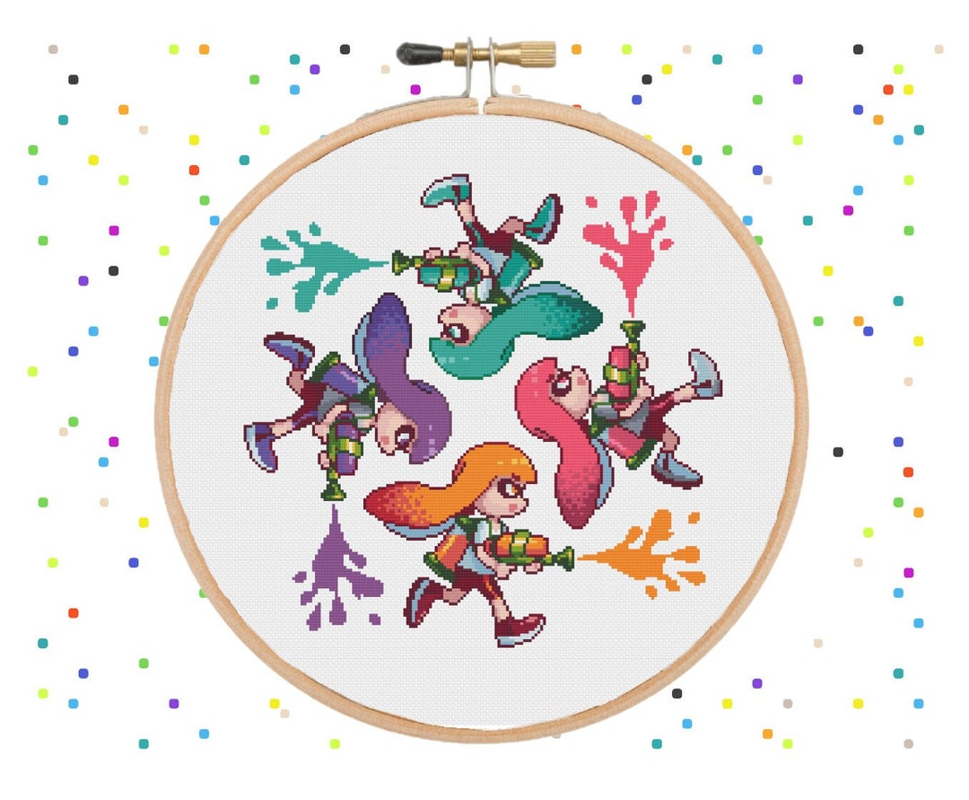 Splatoon Circle Splatoon Cross Stitch Pattern PDF - Etsy