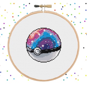 Galaxy Pokeball Pokemon Cross Stitch Pattern PDF - Etsy