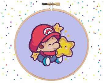 SUPER MARIO Cross Stitch Pattern PDF Cute Embroidery Wall - Etsy