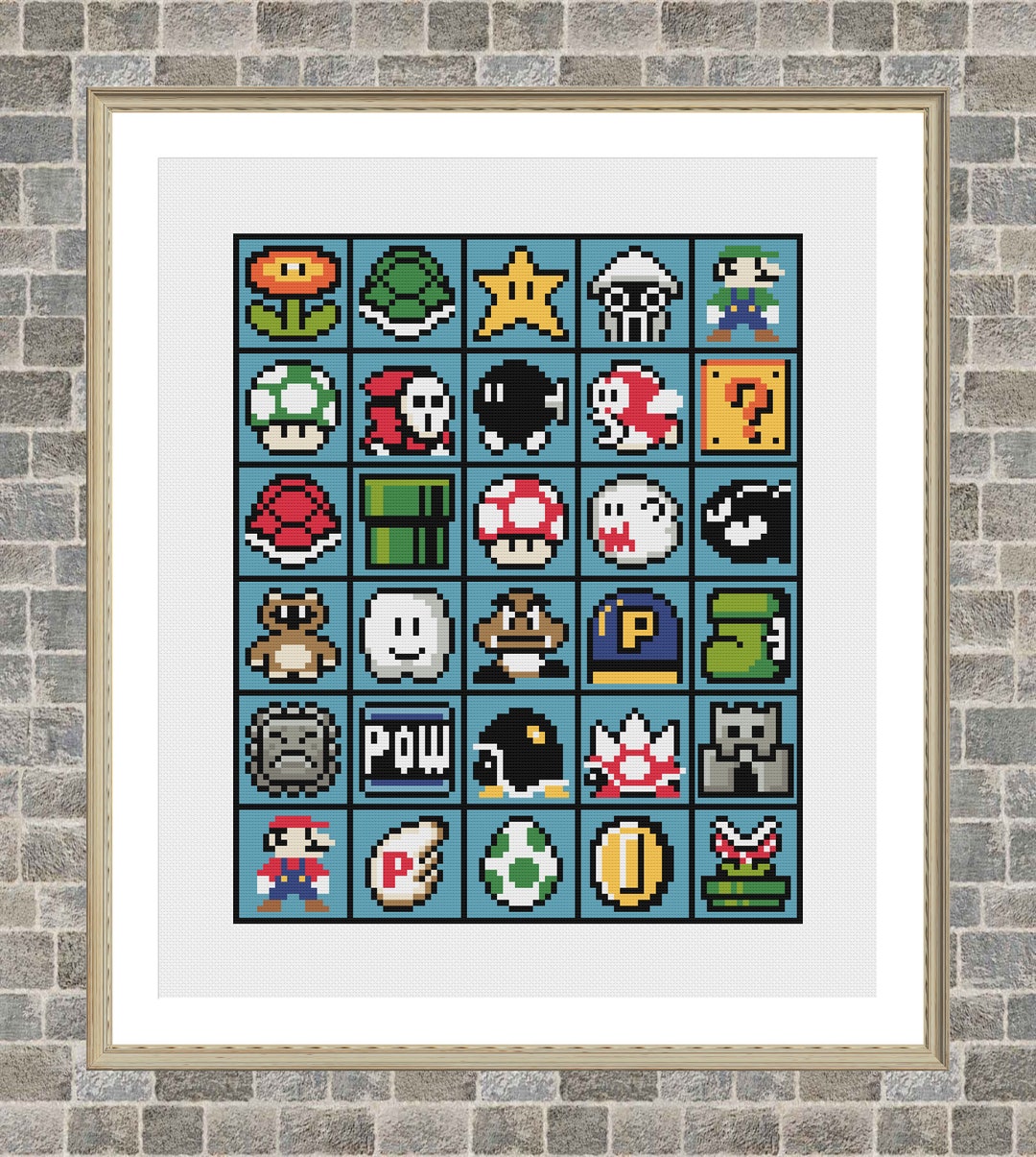 Mario Grid Mario Cross Stitch Pattern PDF Downloadable - Etsy UK