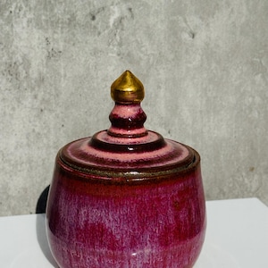 Jewellery Trinket Dish, Ring Holder Pottery, Ceramic Jar With Lid ...