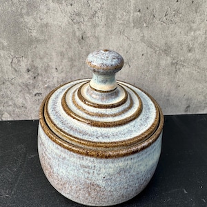 Jewellery Trinket Dish, Ring Holder Pottery, Ceramic Jar With Lid ...