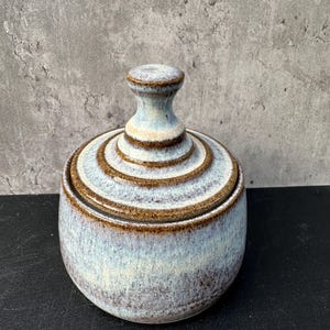 Jewellery Trinket Dish, Ring Holder Pottery, Ceramic Jar With Lid ...