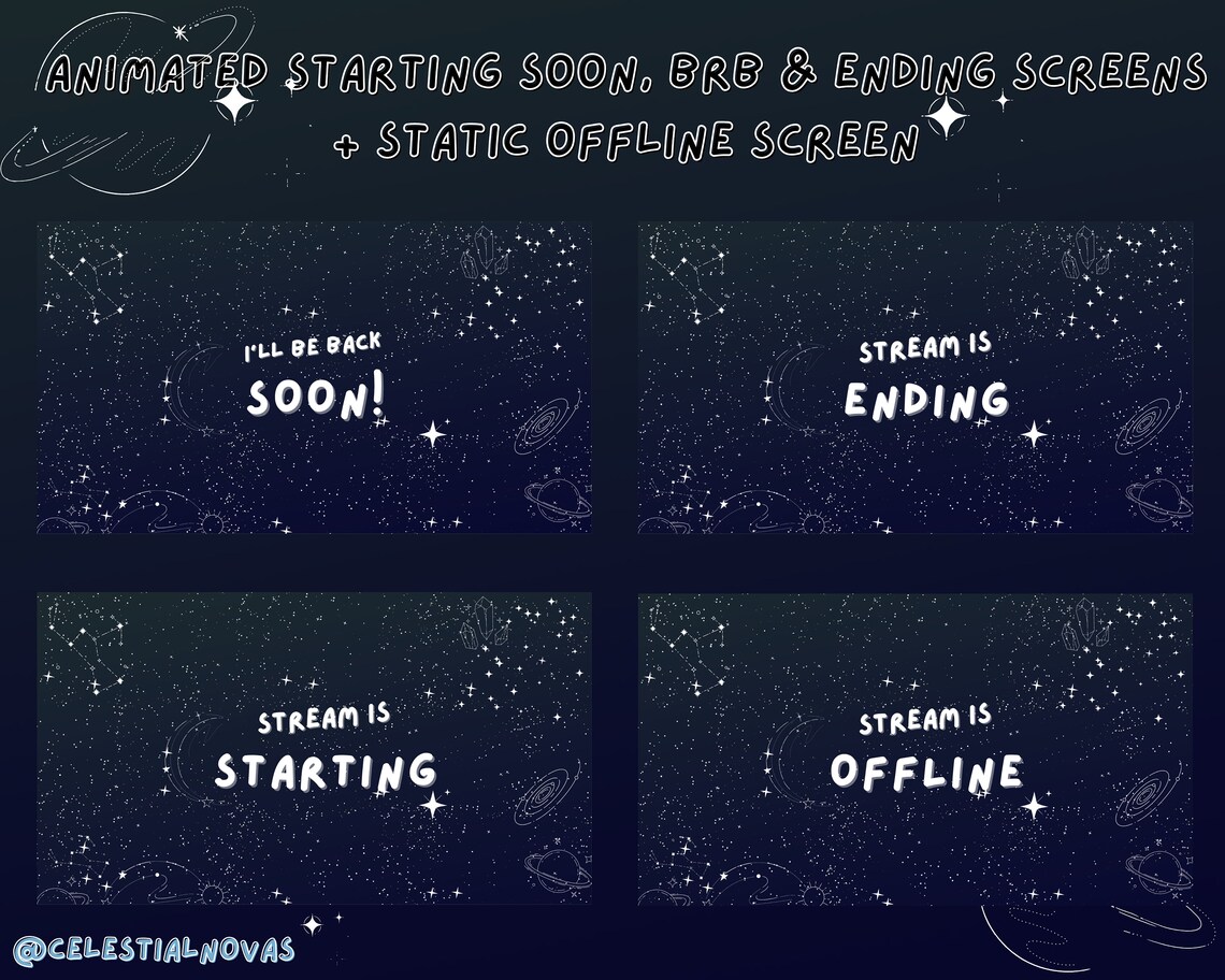 Animated Celestial Stream Scenes Aesthetic Cute Scenes Starting Soon Be ...