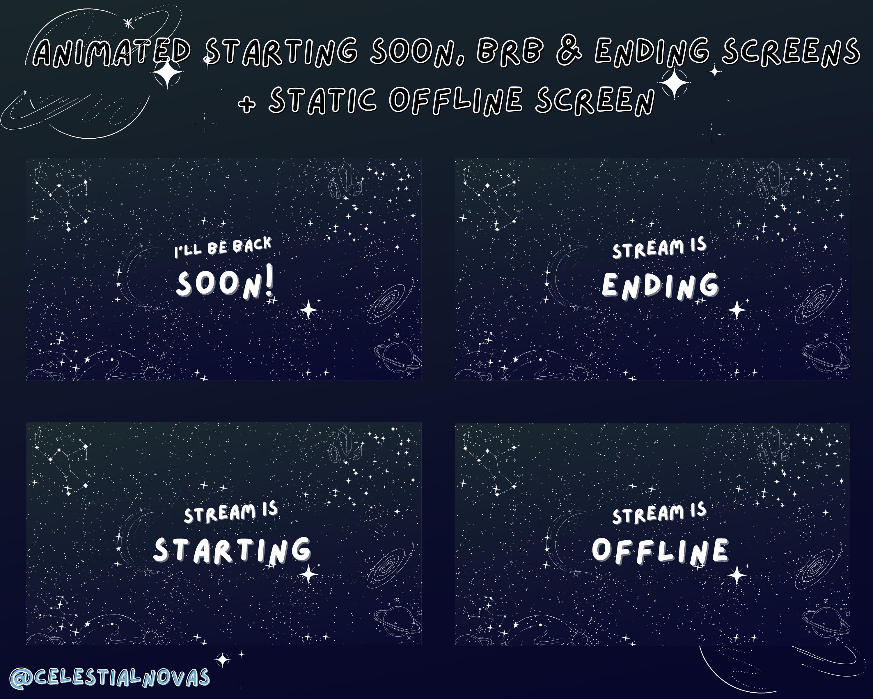 Animated Celestial Stream Scenes Aesthetic Cute Scenes Starting Soon Be ...