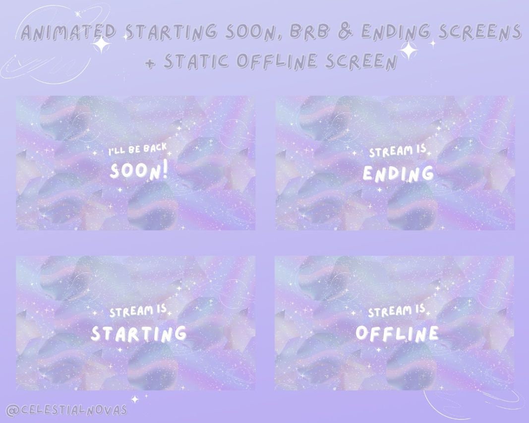 Animated Celestial Stream Scenes - Aesthetic Purple | Starting Soon ...