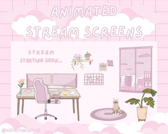 Animated Lofi Night Stream Scenes Cute Cozy Setup Room - Etsy