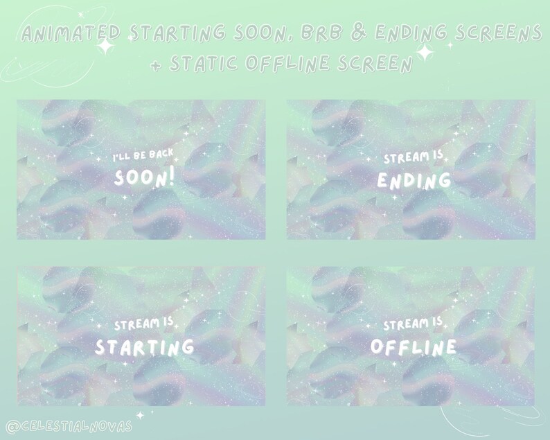 Animated Celestial Stream Scenes Aesthetic Green Starting Soon Be Right ...