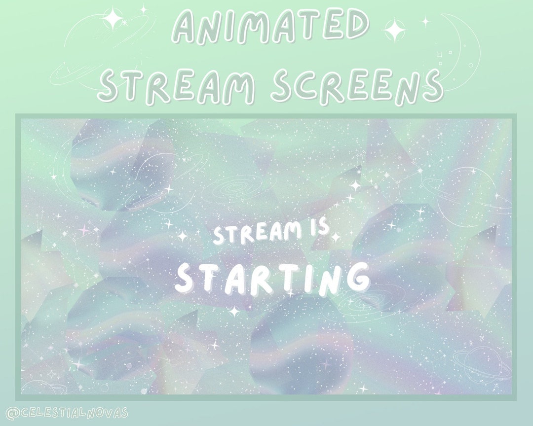 Animated Celestial Stream Scenes Aesthetic Green Starting Soon Be Right ...