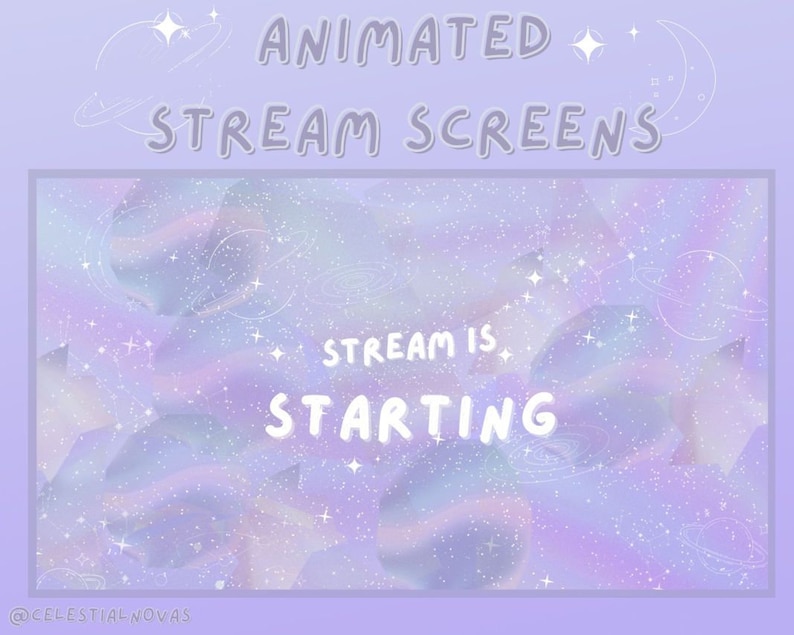 Animated Celestial Stream Scenes - Aesthetic Purple | Starting Soon ...