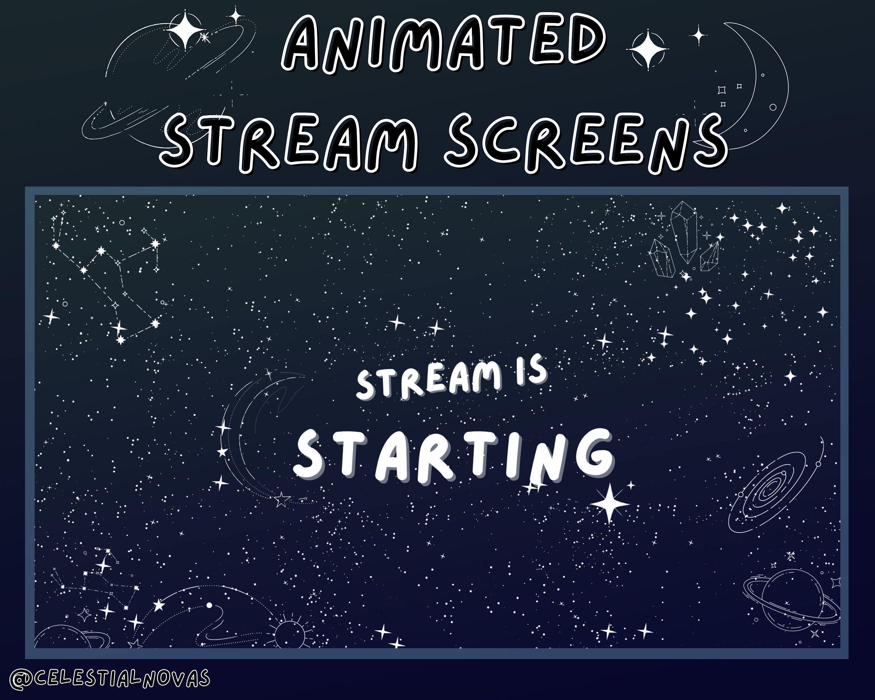 Animated Celestial Stream Scenes Aesthetic Cute Scenes Starting Soon Be ...