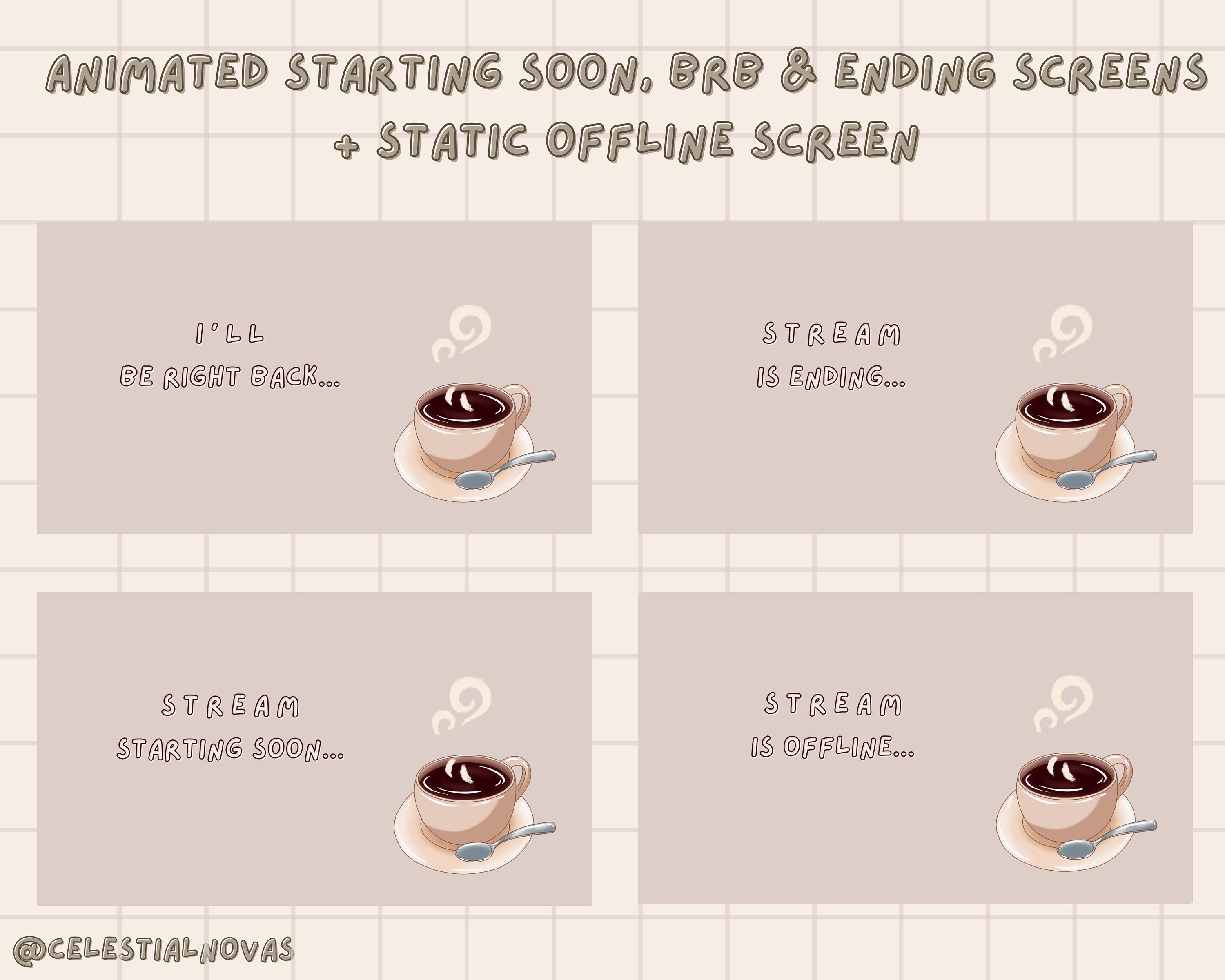 Animated Lofi Coffee Stream Scenes - Minimalist Cozy | Starting Soon ...
