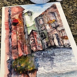 Watercolor and Ink Print after the Rain - Etsy