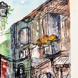 Watercolor and Ink Print after the Rain - Etsy