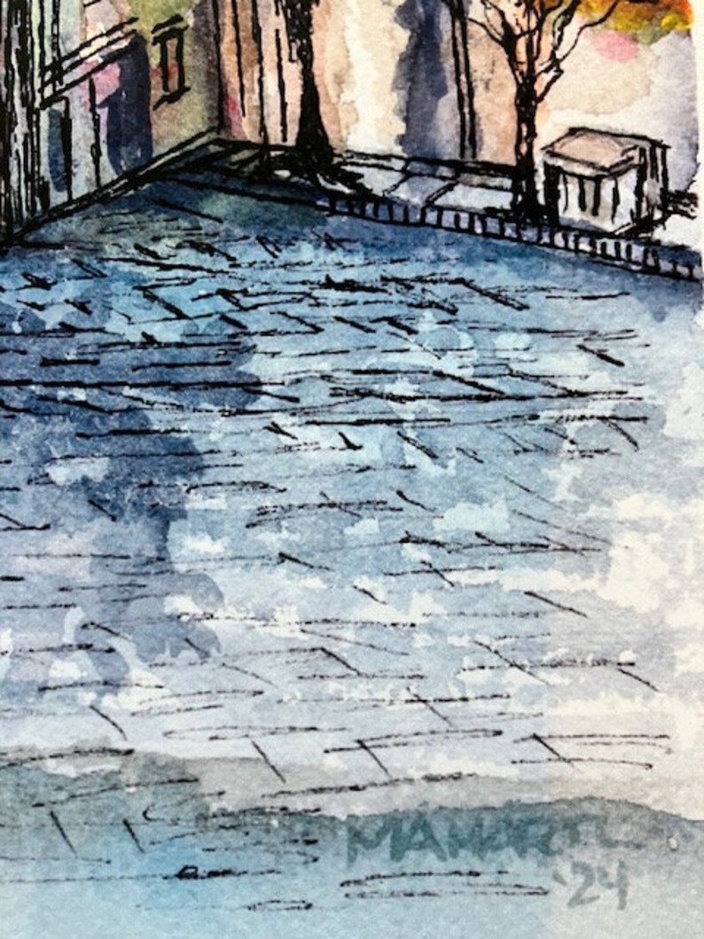 Watercolor and Ink Print after the Rain - Etsy