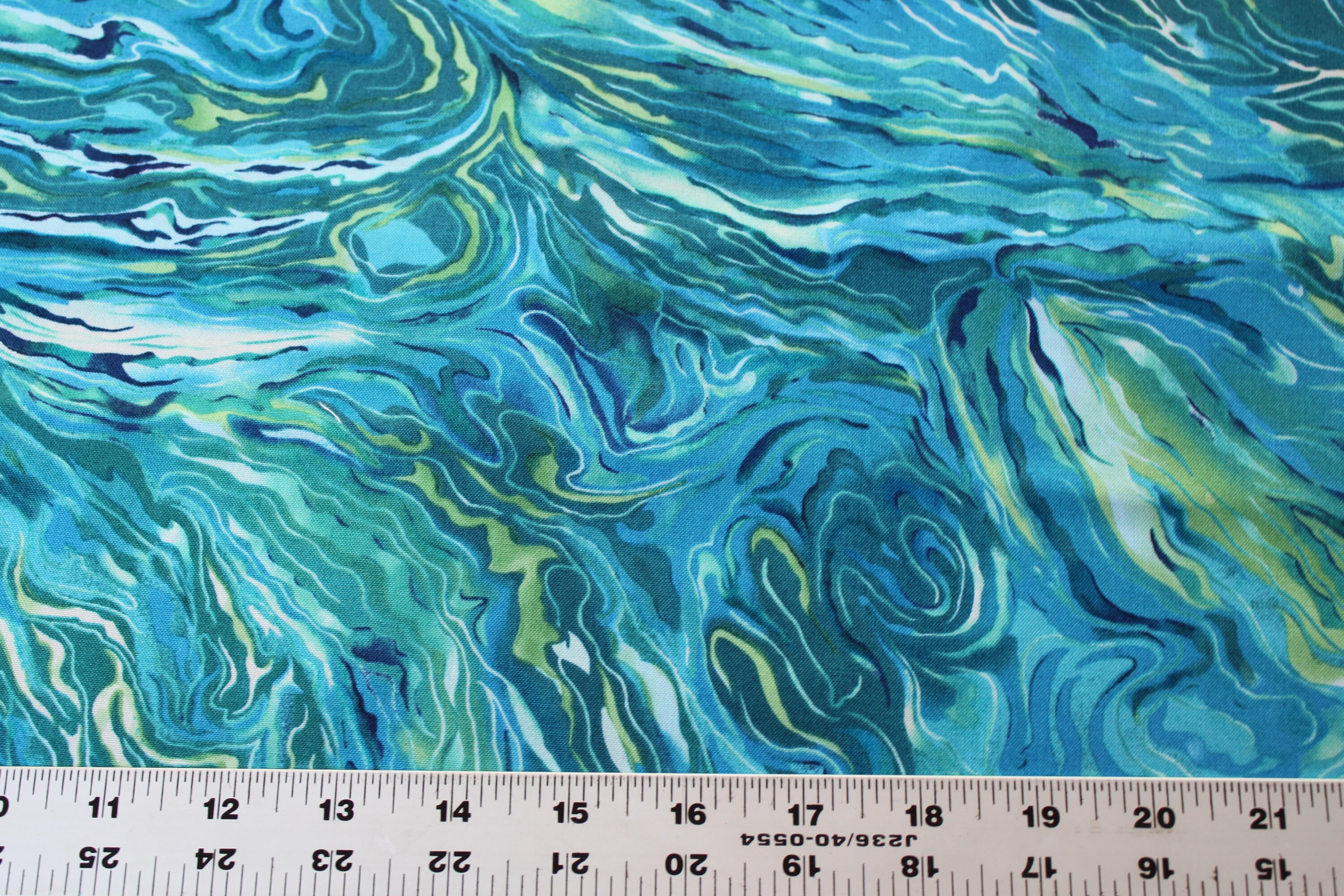 Water Cotton Fabric 71 1/4 Yard Landscape WATER Swirl Fabric Blue ...