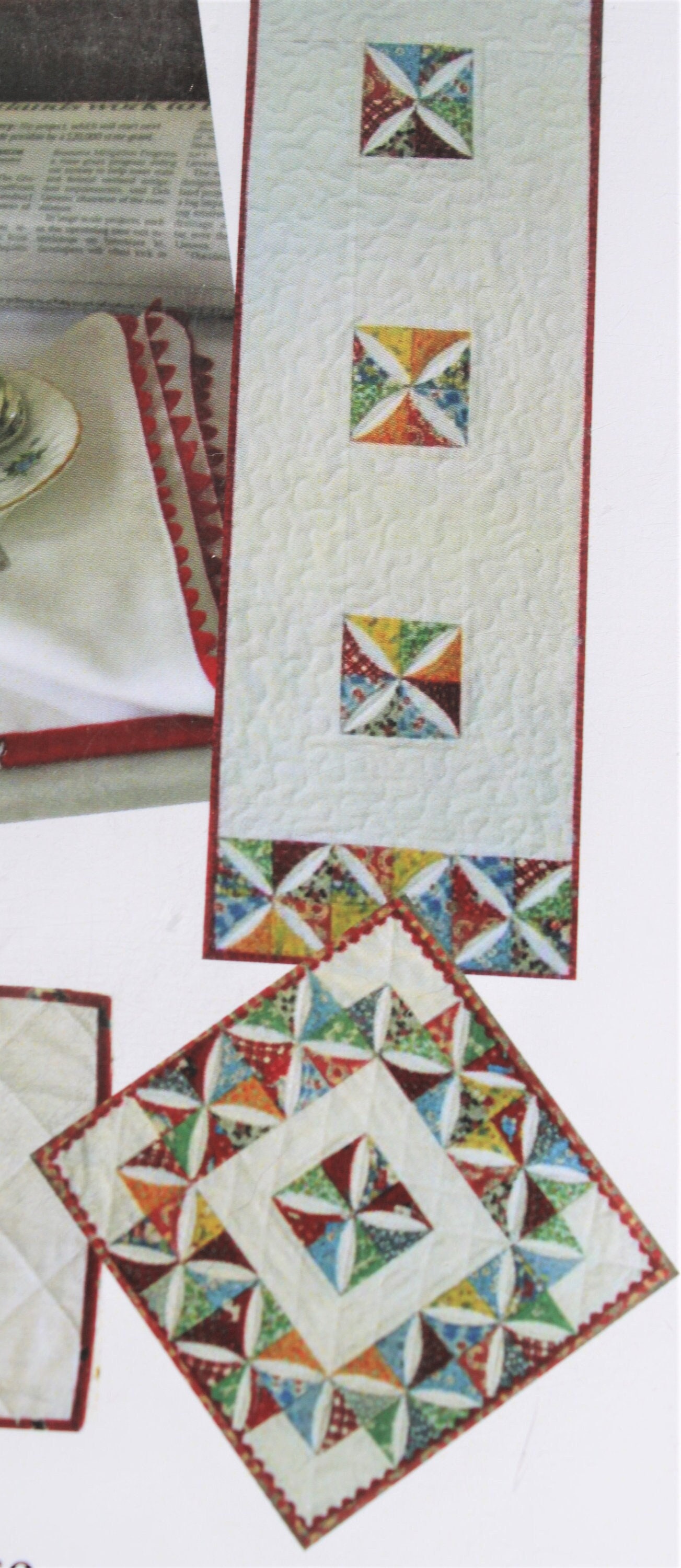 Cathedral Window Quilt Pattern for Placemats or Table Runner Quilt ...
