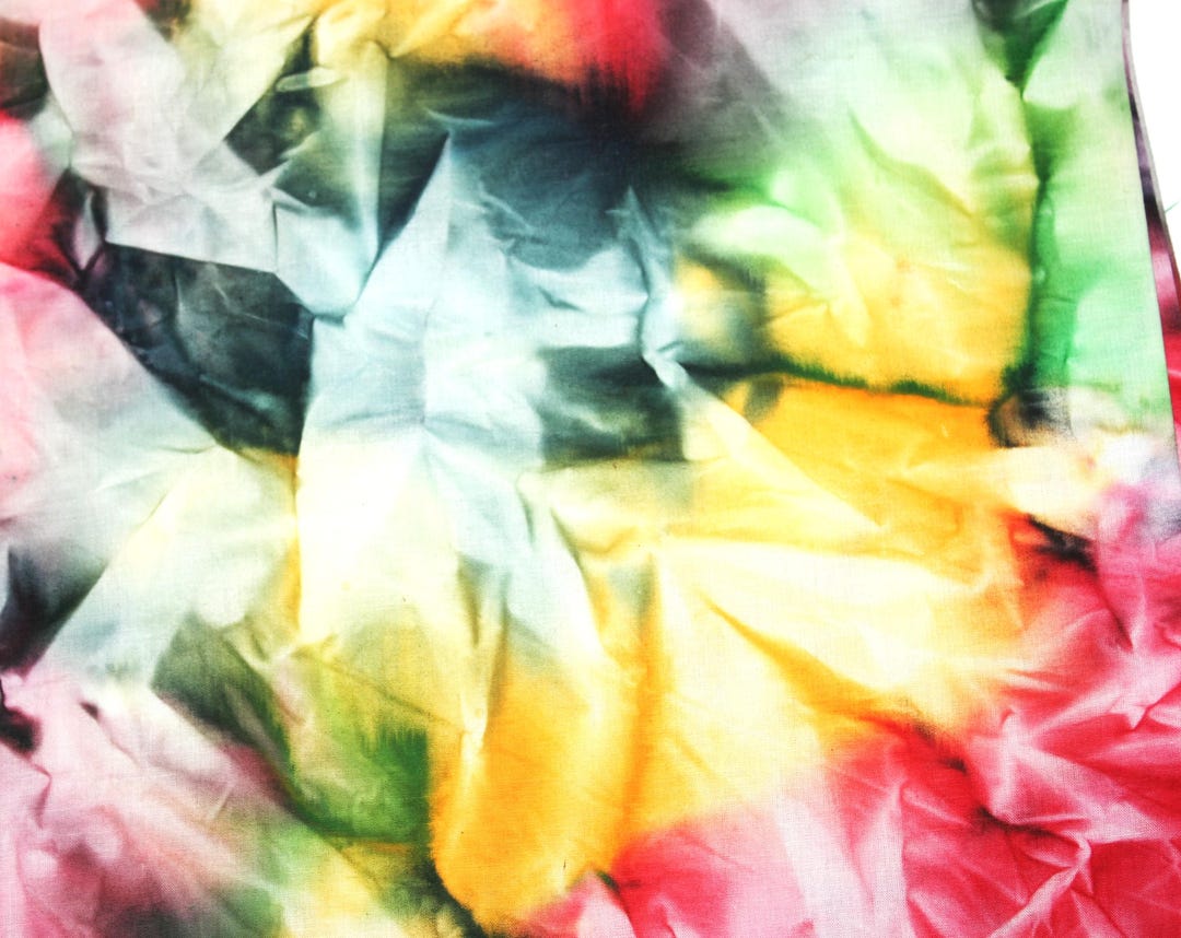 Rainbow Cotton #113 Fabric Quilt Batik Ice Dye Image Colorful Fabric ...
