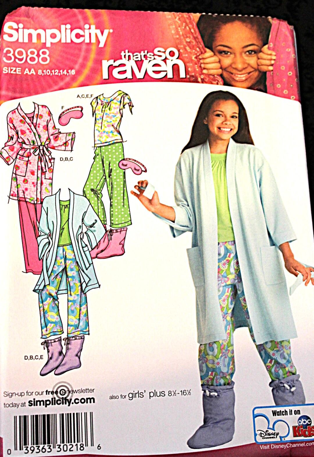 Simplicity 3988 Girls Robe Pattern Sizes 8,10,12,14,16 Pajamas ...