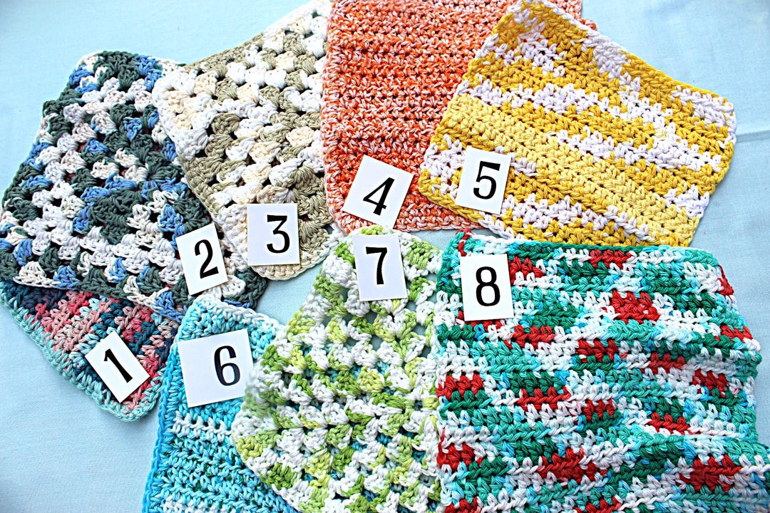 Handmade Dish Cloth Crocheted Dish Rag Cleaning Cloth Various Colors ...